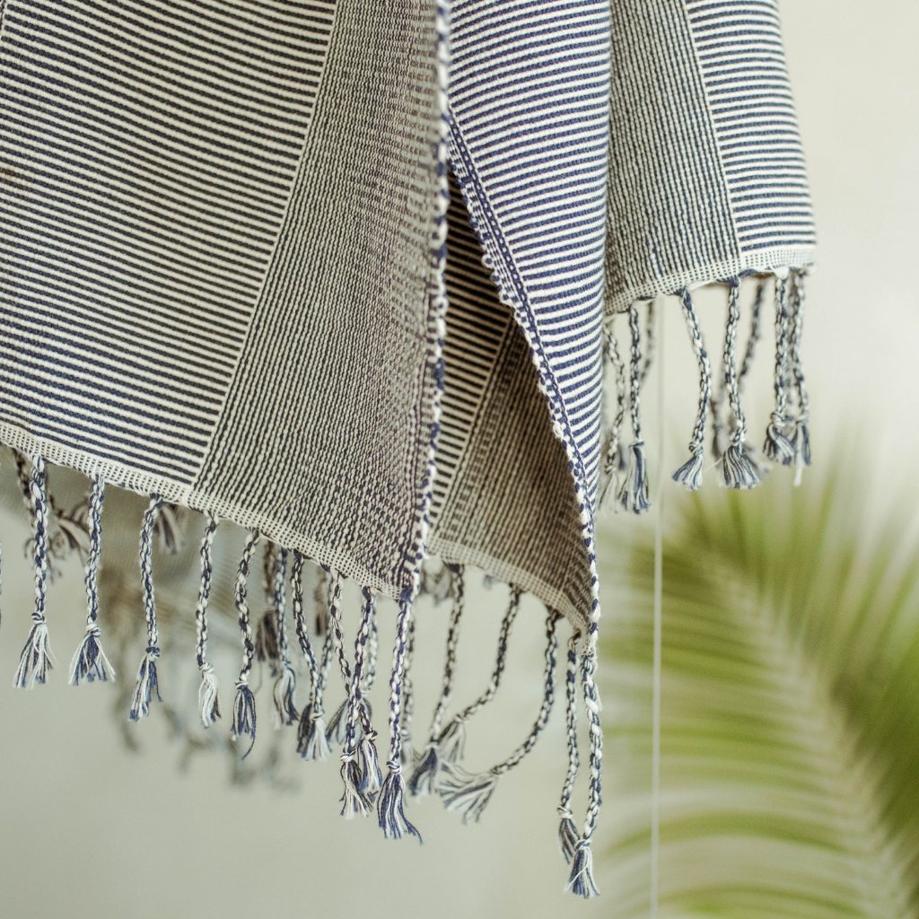 Samout Handwoven Towel- Deep Sea | Collective Humanity
